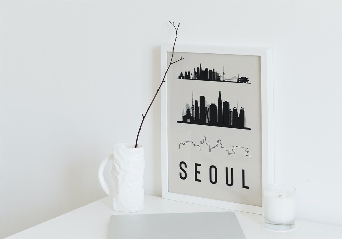 Set of 2 Printable Korean Poster Korea Poster Wall Decor | Etsy