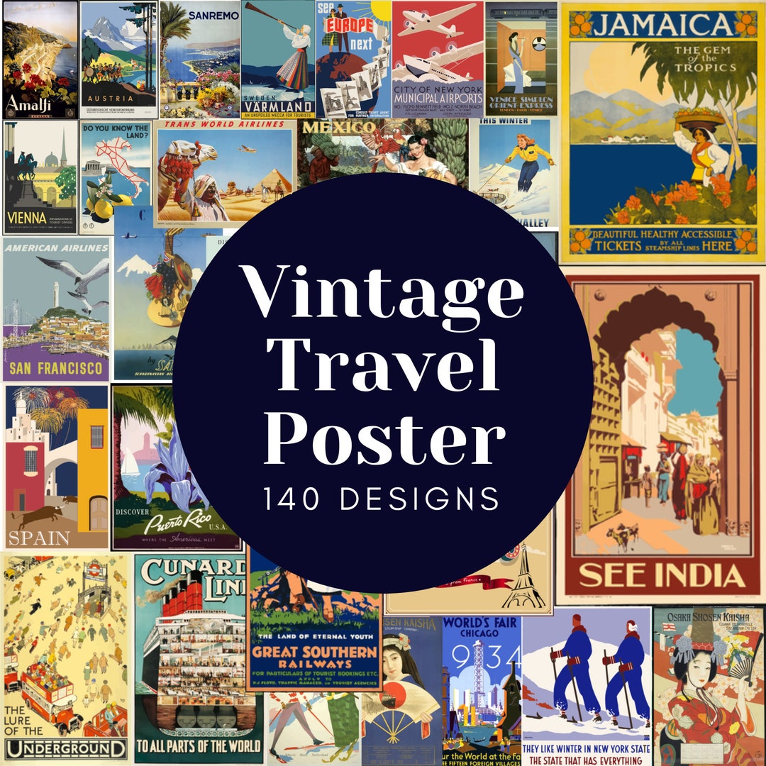 140 Vintage Travel Posters / SVG Vintage Travel Poster / Vintage Poster ...