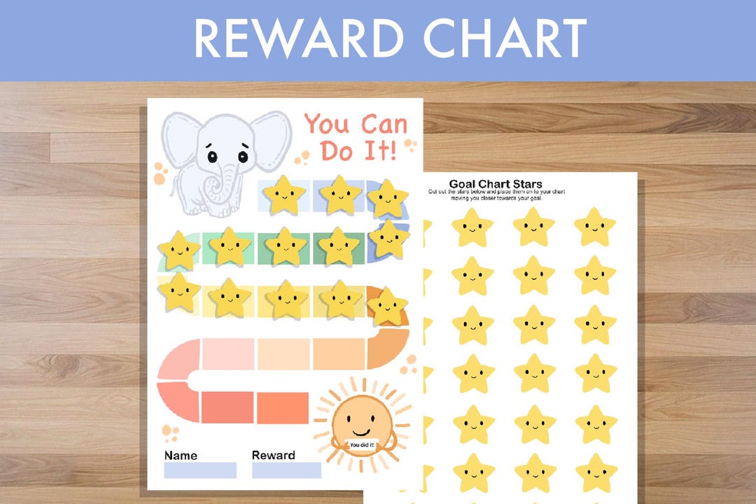 Printable Elephant Reward Chart, Kids Goal Tracker (PDF) - Etsy
