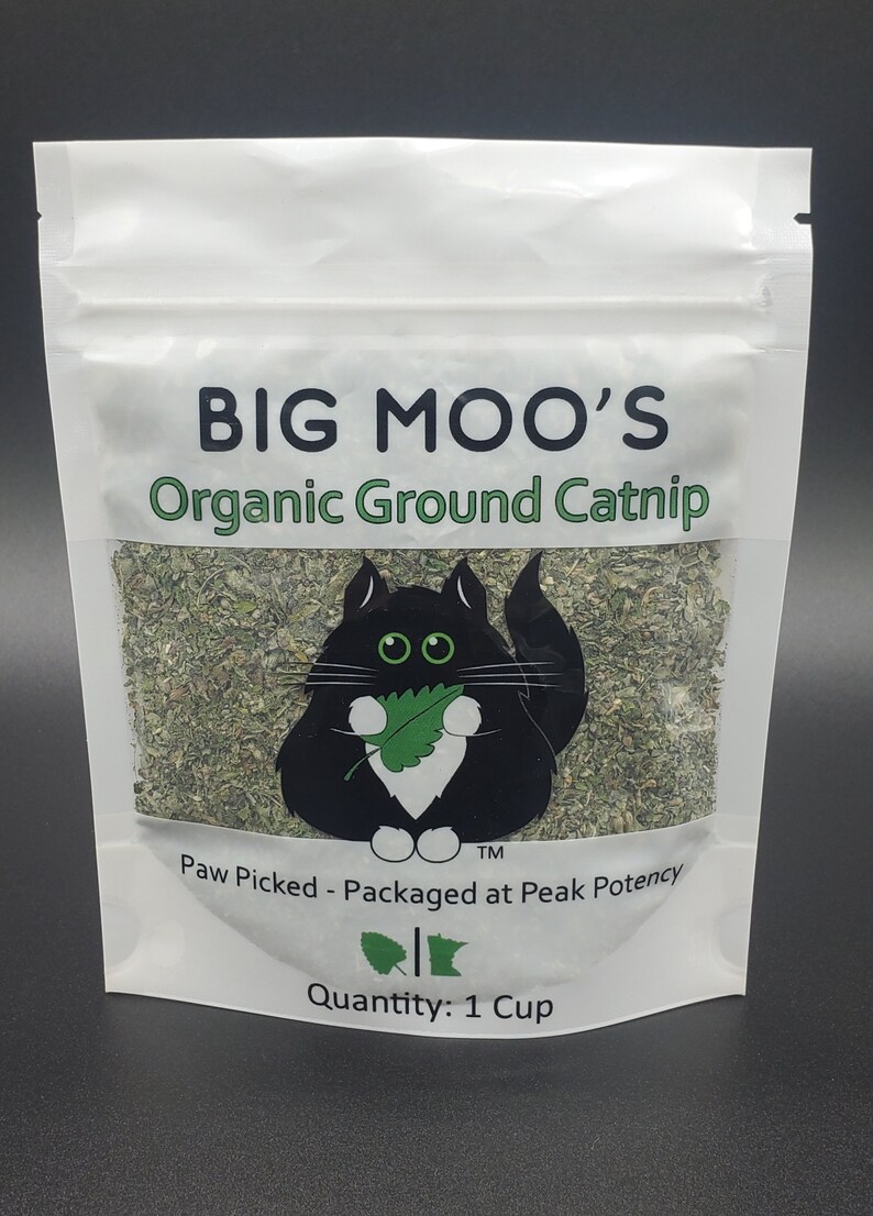 Big Moo's Organic Ground Catnip, All Natural, Organic, Very Potent, Cat ...