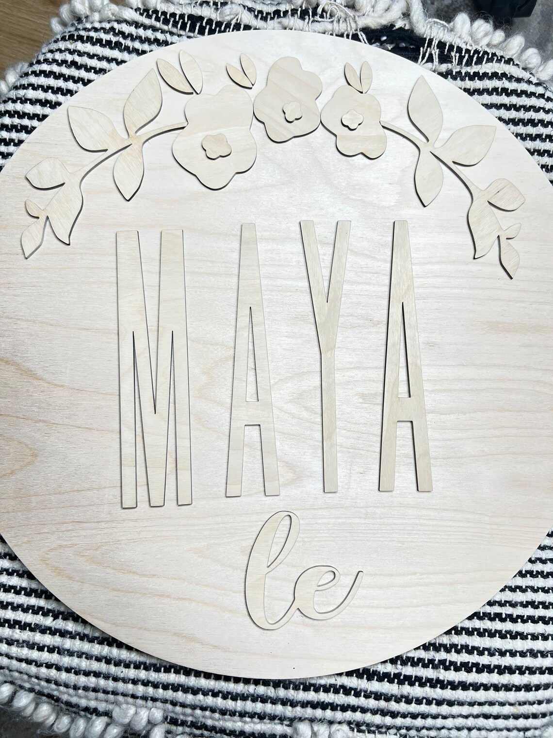 SVG Floral Border for Round Name Sign Laser Cut File | Glowforge Ready ...