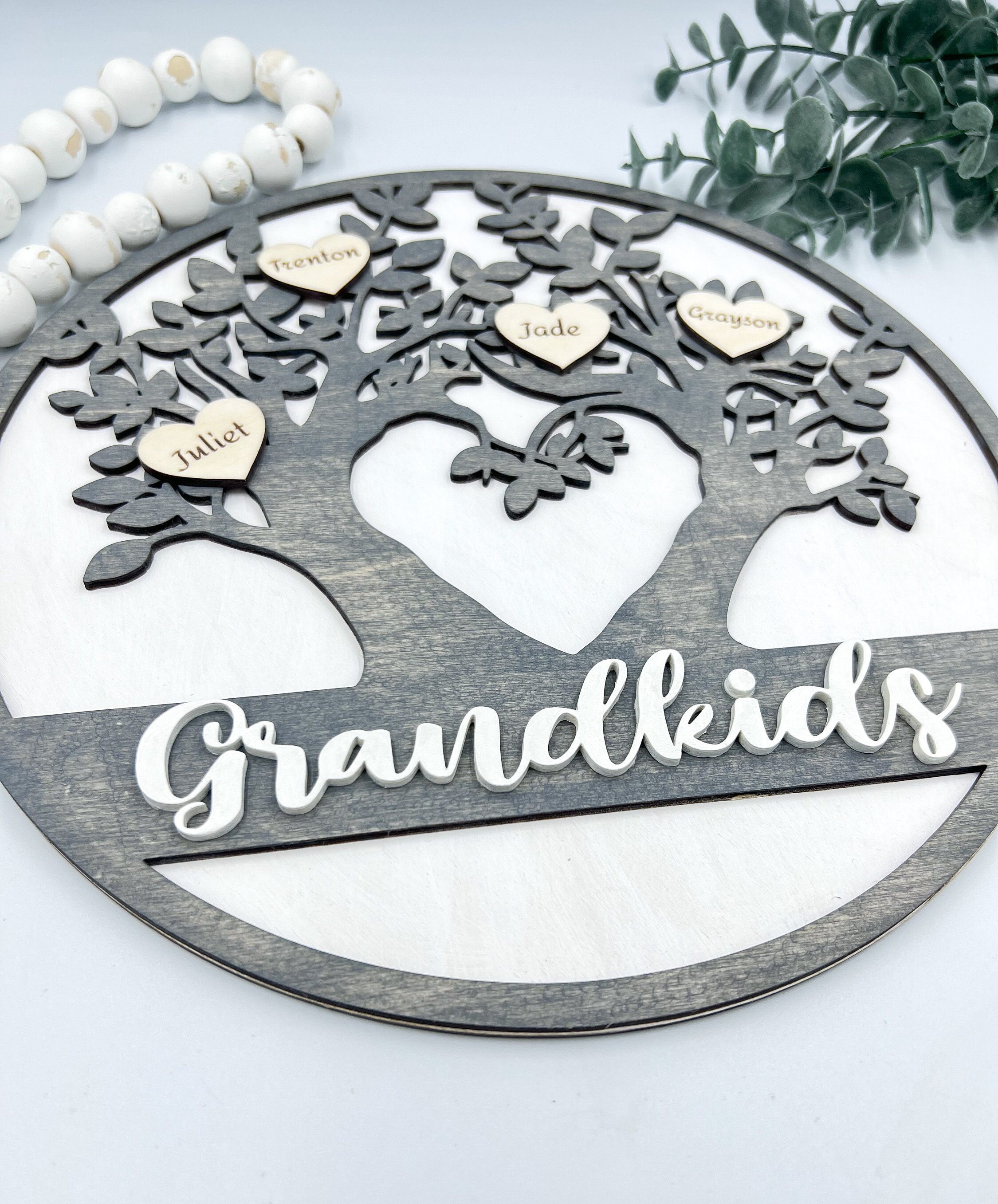 Interchangeable Family Tree SVG Laser Engraved Cut File | Grandkids ...