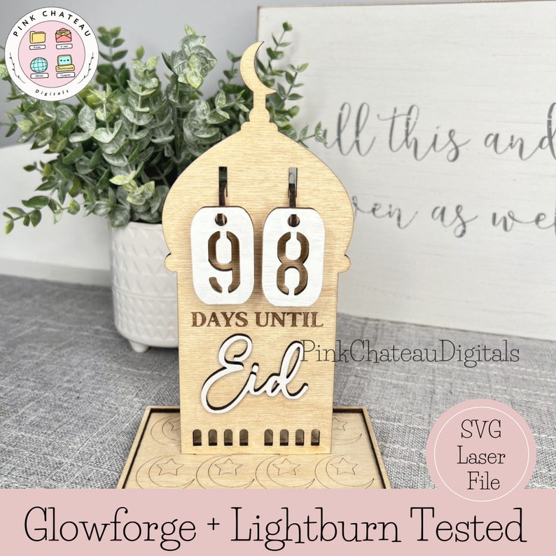 Islamic Ramadan / Eid Countdown Free Standing Sign | Laser Cut SVG ...