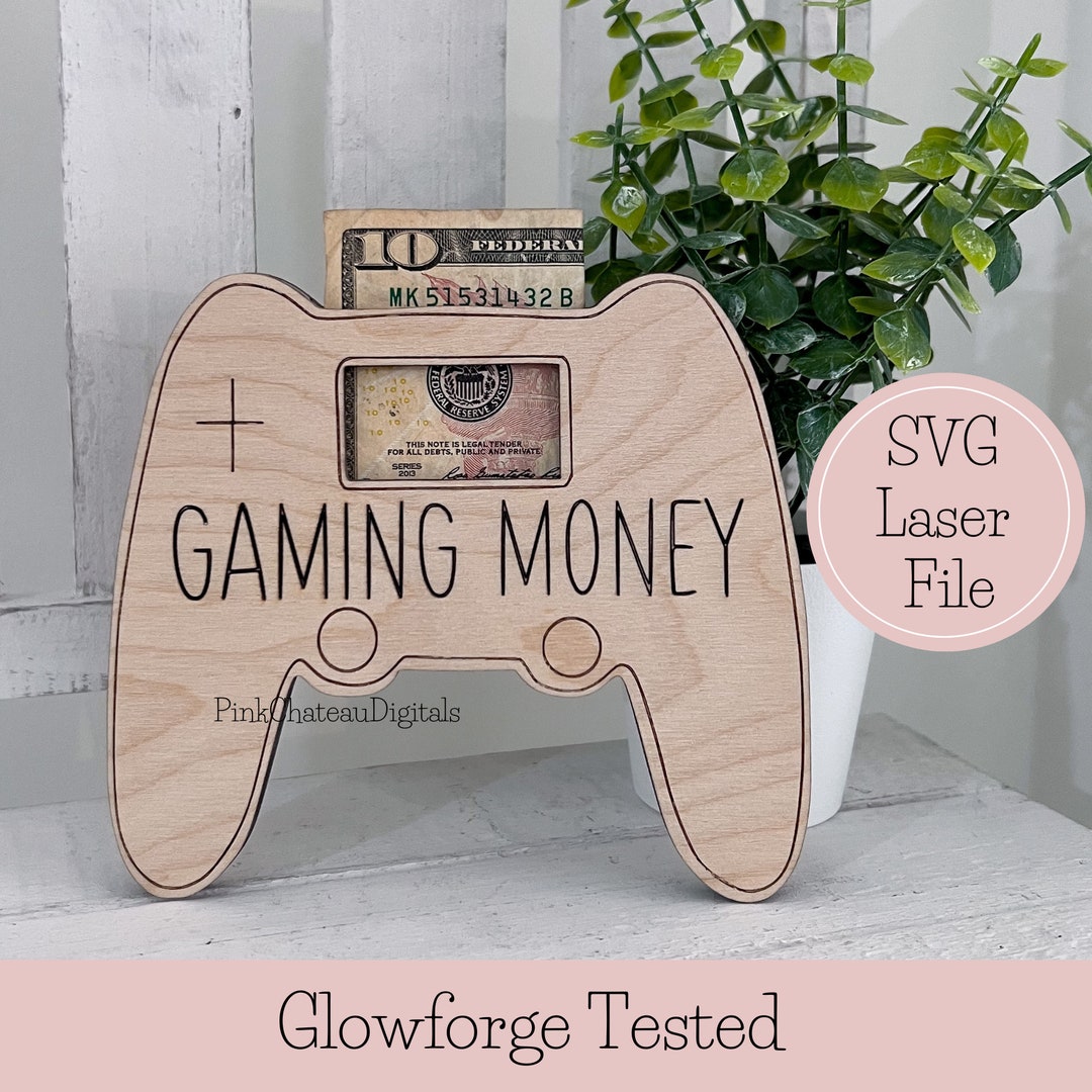 Money Gift Holder SVG Laser File | GAMING MONEY Video Game Controller ...