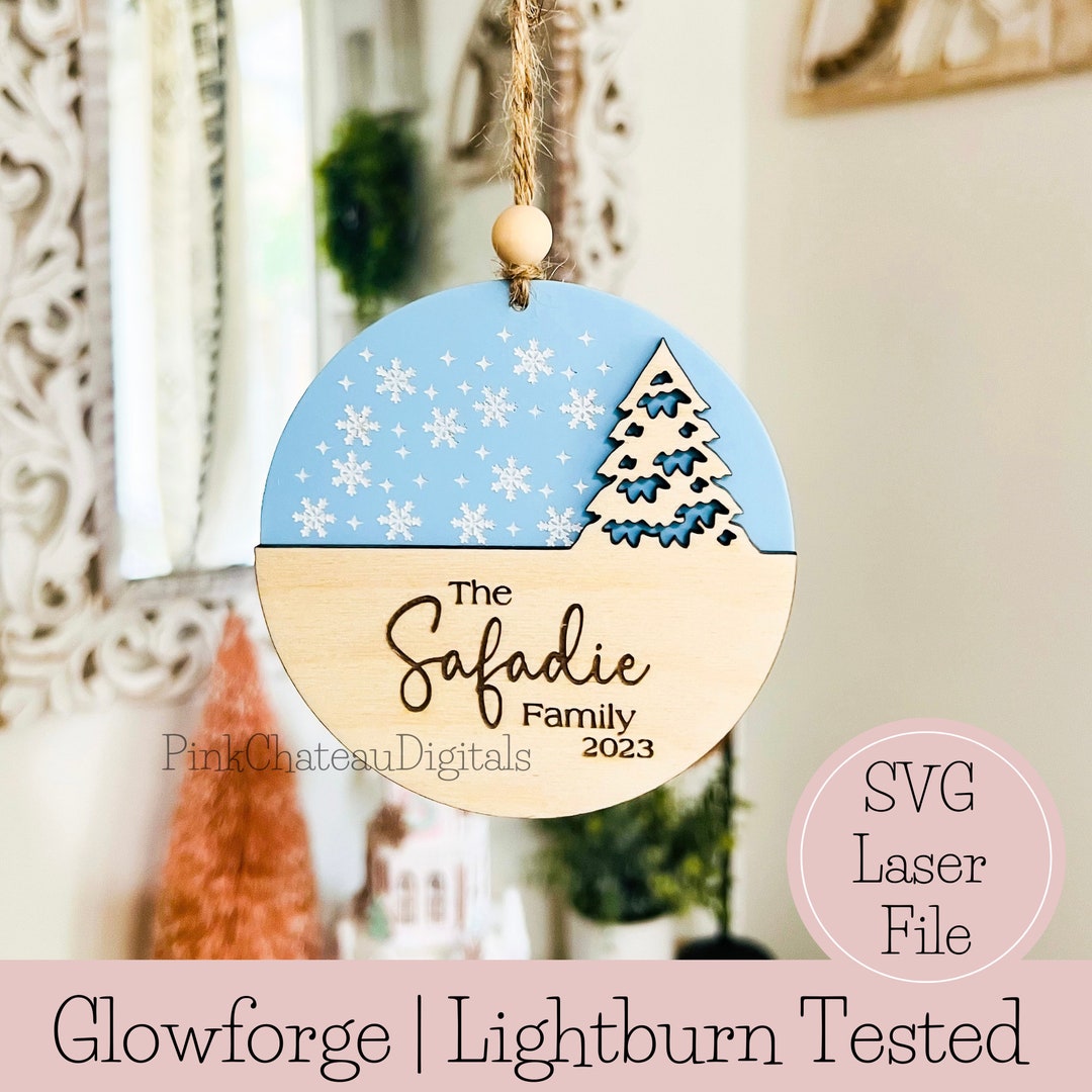 Tree Ornament SVG Laser Engraved Cut File | Glowforge & Lightburn ...