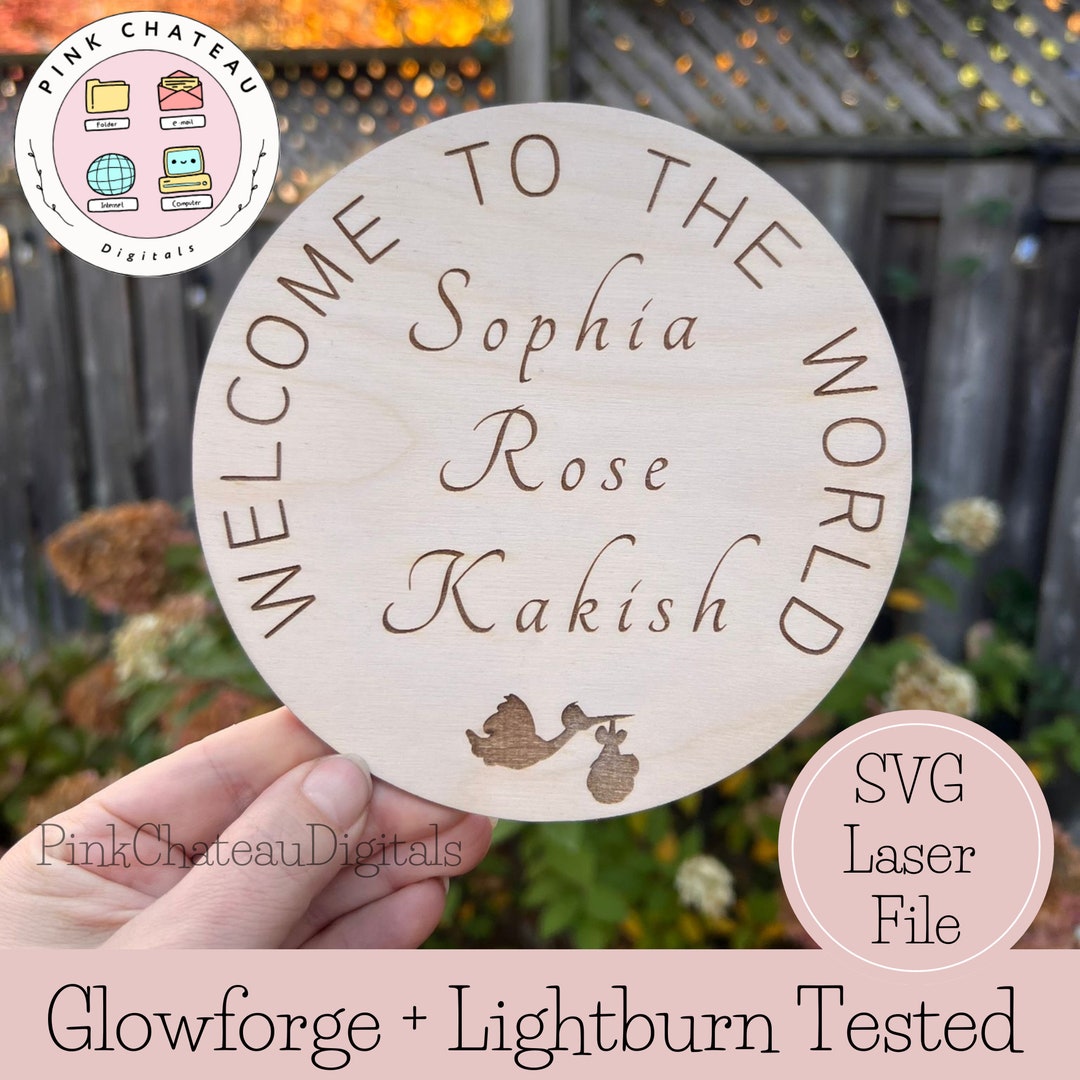 Baby Announcement Sign SVG Laser Cut File Glowforge & - Etsy