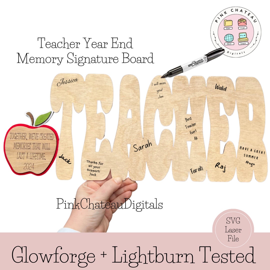 Teacher Signature Board for Last Day of School Gift | Graduation SVG ...