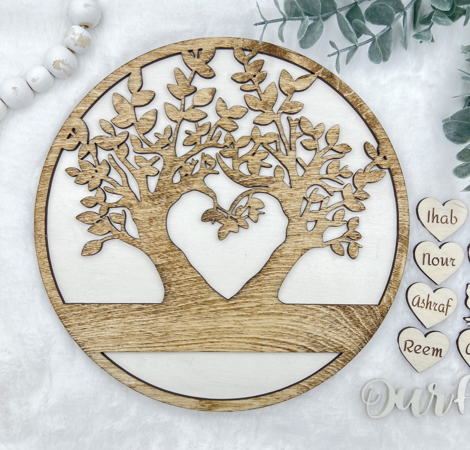 Interchangeable Our Family Tree SVG Laser Engraved Cut File | Grandkids ...