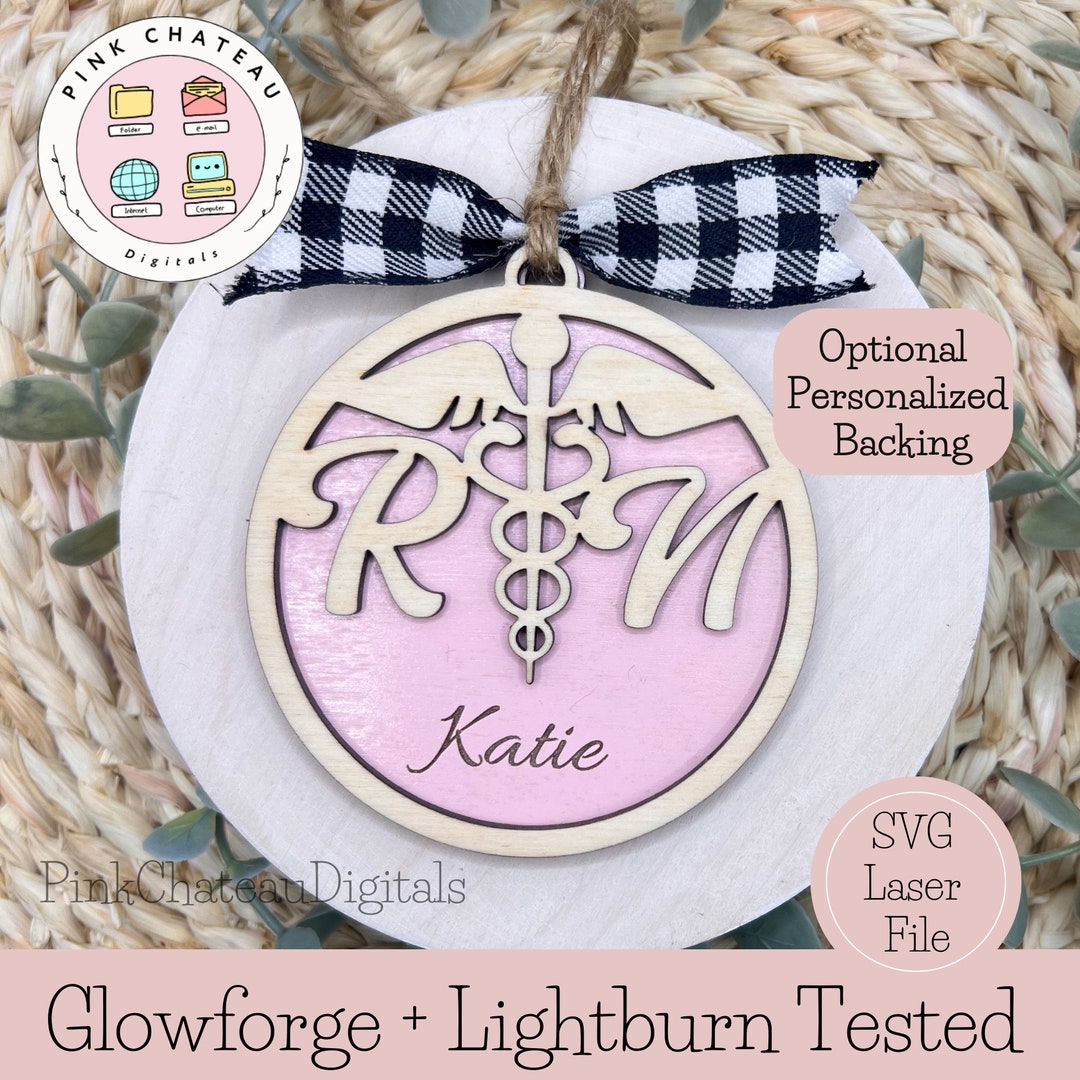 SVG Laser Engraved Digital Cut File | RN Registered Nurse Ornament ...