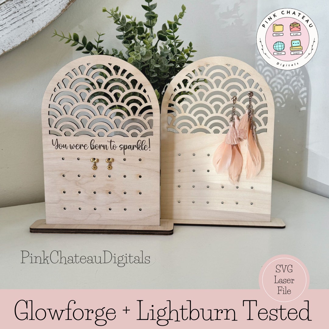 Earrings Holder Display Stand | Digital Laser Cut File | Glowforge ...