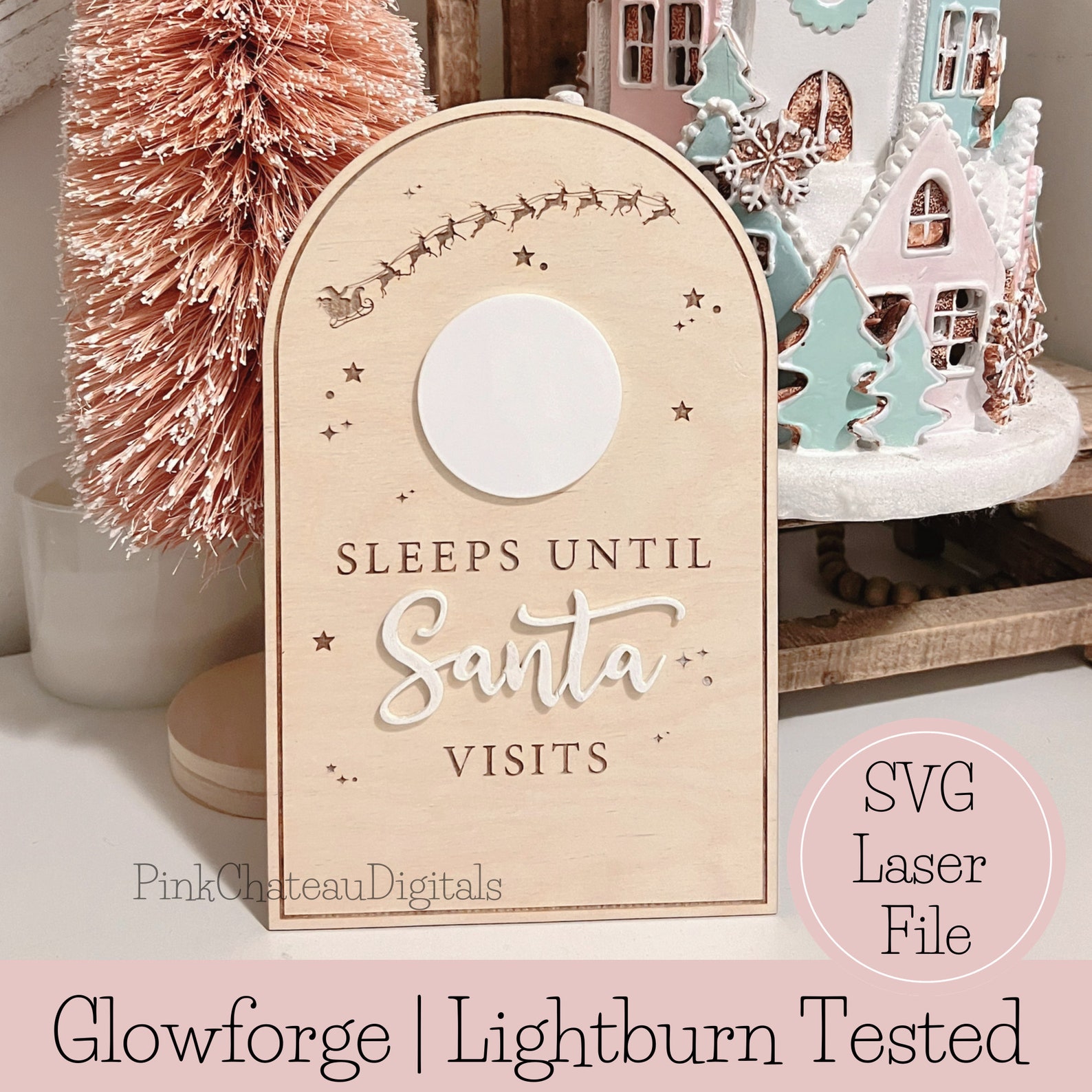Christmas Countdown Sign | SVG Laser Engraved Cut File | Glowforge ...