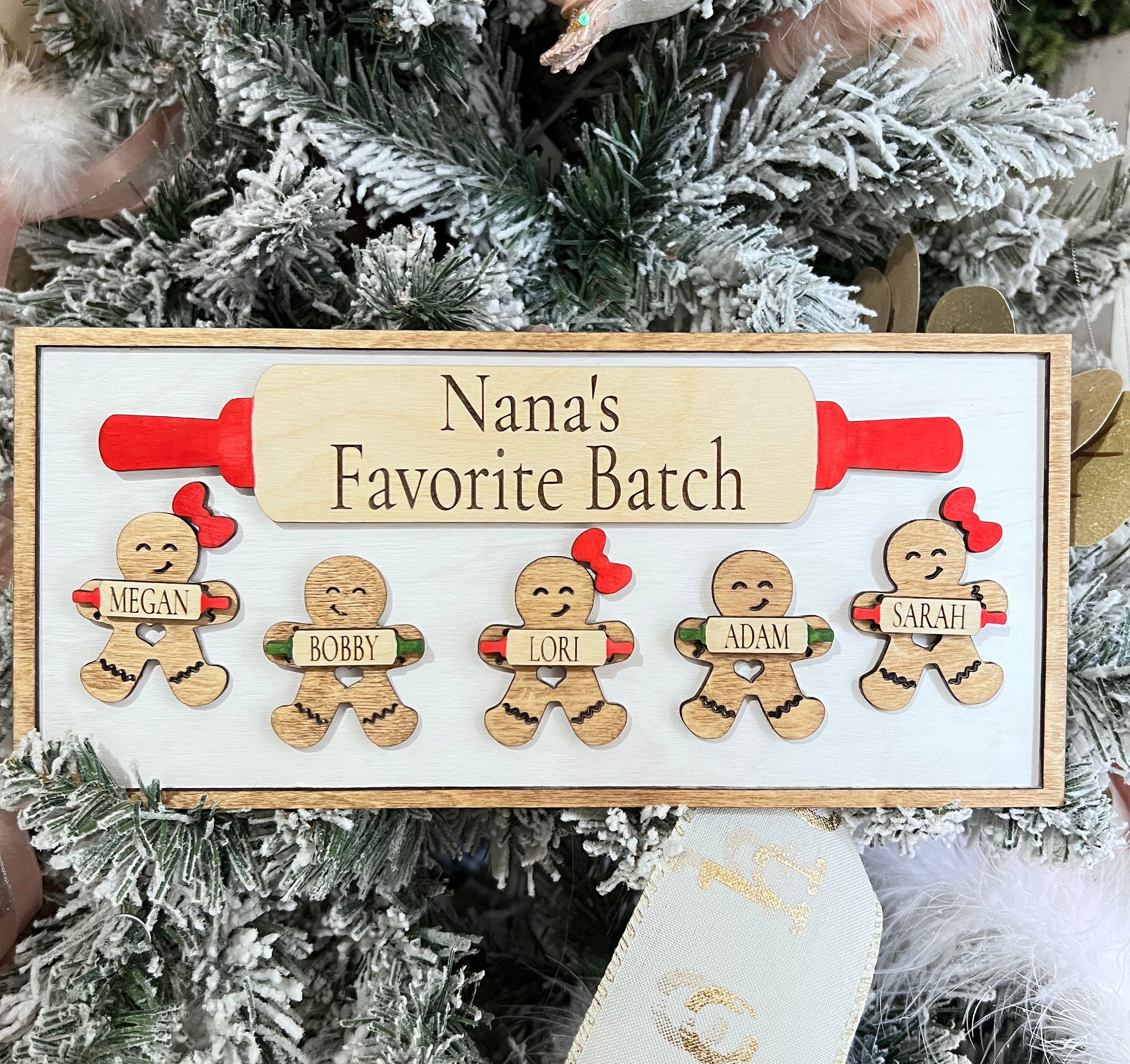 Gingerbread Family Wood Sign SVG | Nana's Favorite Batch Laser Cut File ...