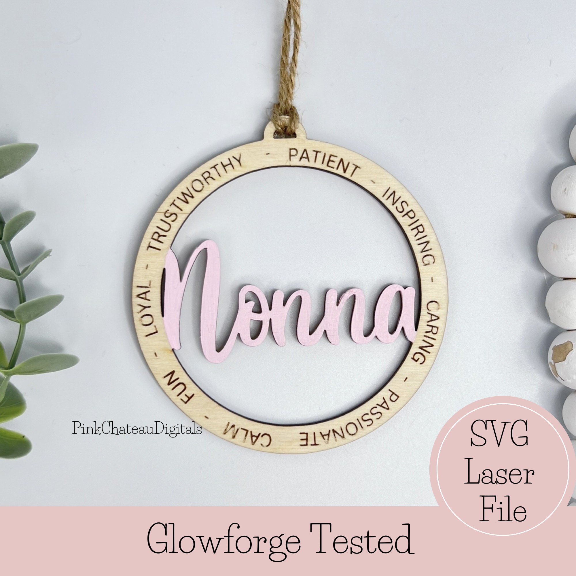 NONNA Ornament SVG Laser Engraved Cut File Inspirational - Etsy