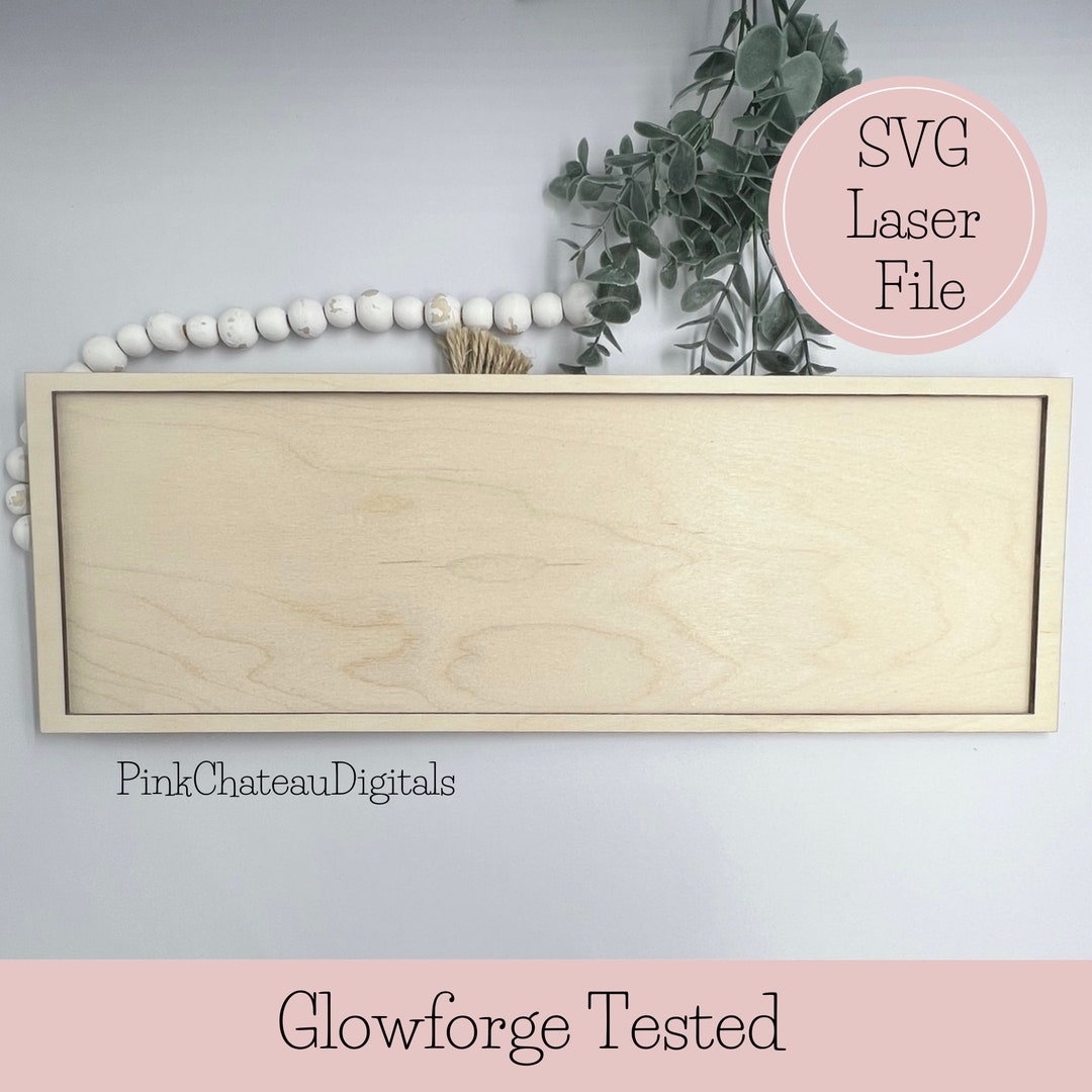 SVG Digital Cut File | 1/8" 1/4" | Framed Rectangle Sign | Blank Faux ...