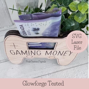 Money Gift Holder SVG Laser File | GAMING MONEY Video Game Controller ...