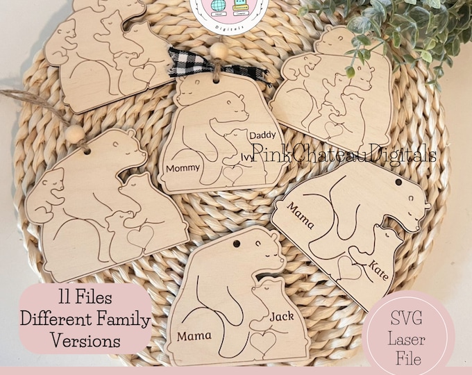 Interchangeable Our Family Tree SVG Laser Engraved Cut File | Grandkids ...