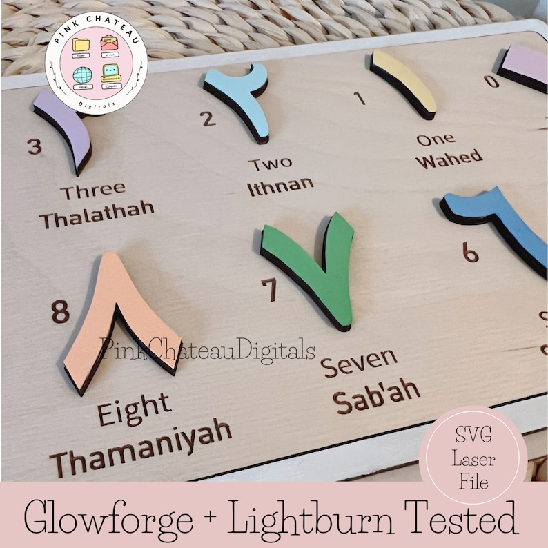 Wood Arabic Numbers Puzzle | Laser Cut SVG Digital File | Glowforge ...