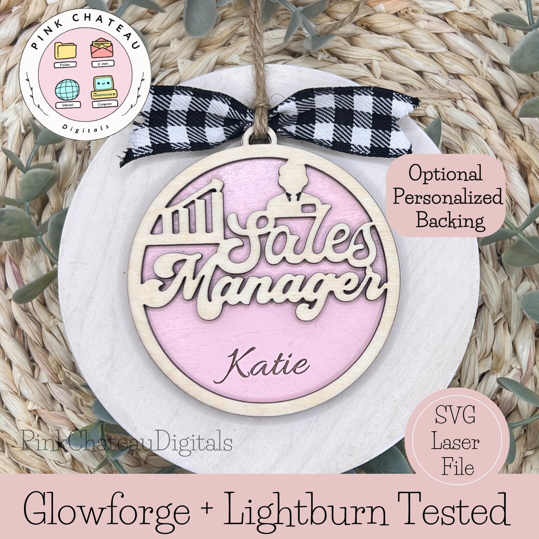 SVG Laser Engraved Digital Cut File | Sales Manager Ornament | Car ...