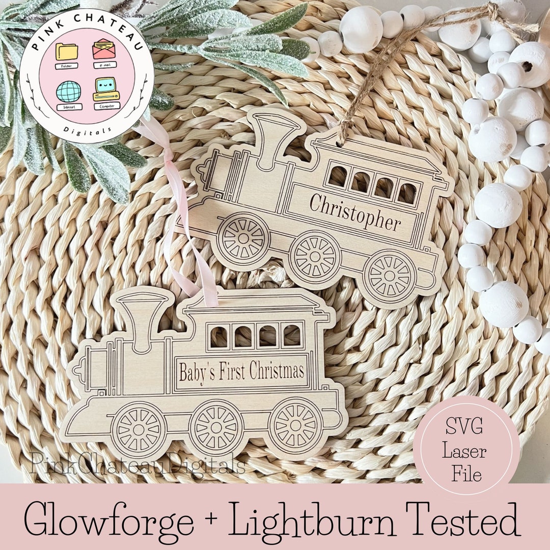Train Ornament Baby's First Christmas SVG Laser Engraved Cut File ...