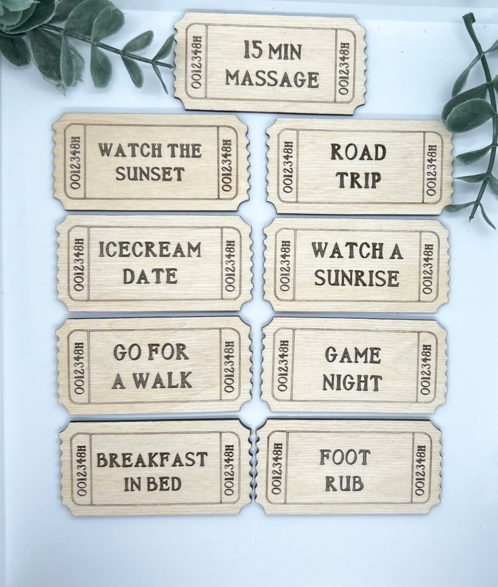 9x Date Night Ideas Tickets Tokens | Valentines Day Gifts | Glowforge ...