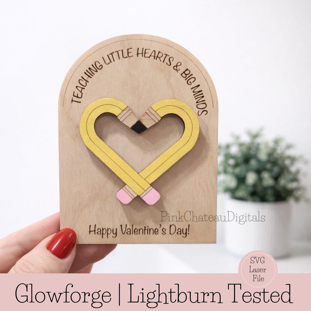 Valentine's Day Pencil Teacher Inspired Card / Magnetic Mini Sign | SVG ...