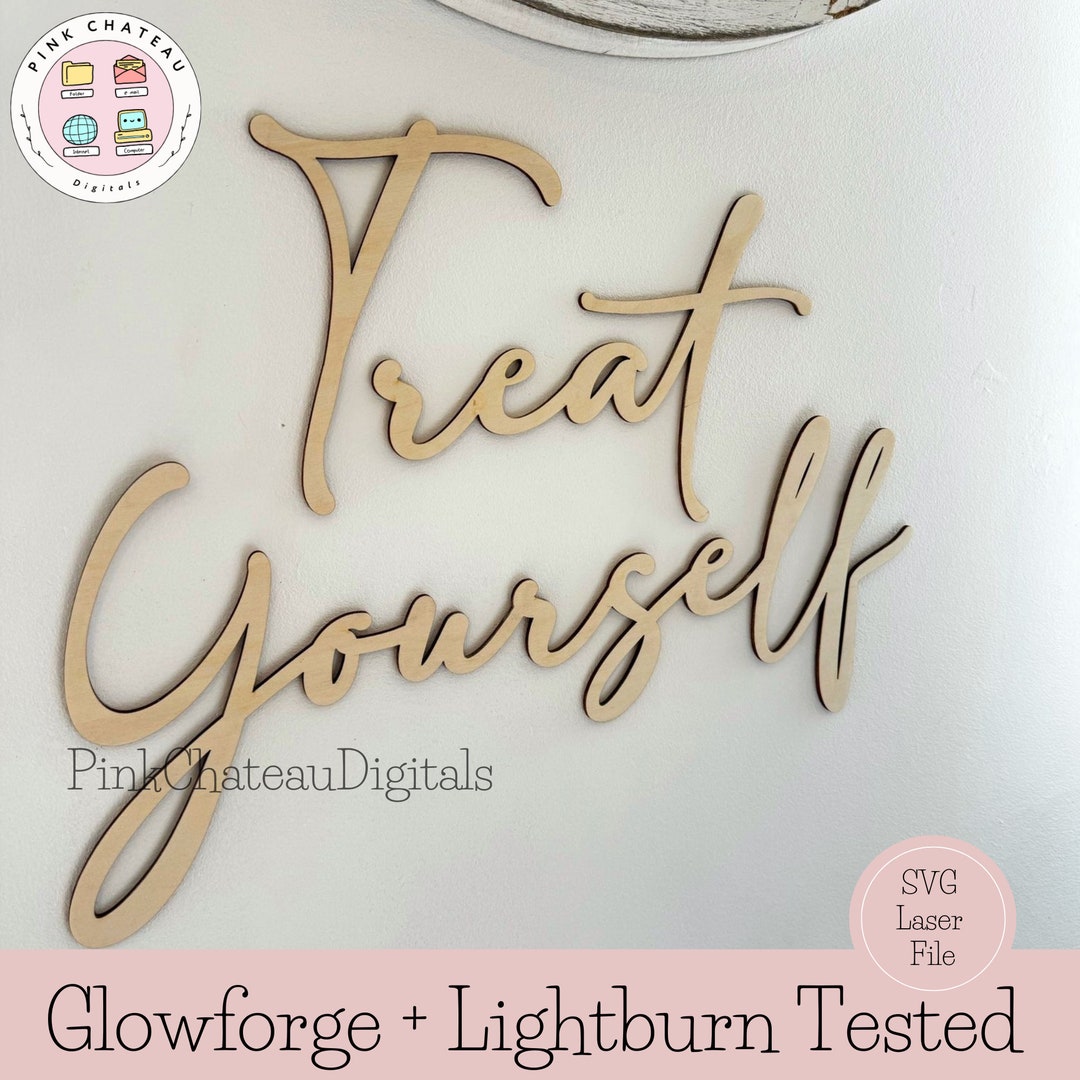 Resizeable Sweet Table Sign | Treat Yourself Script Writing | SVG ...