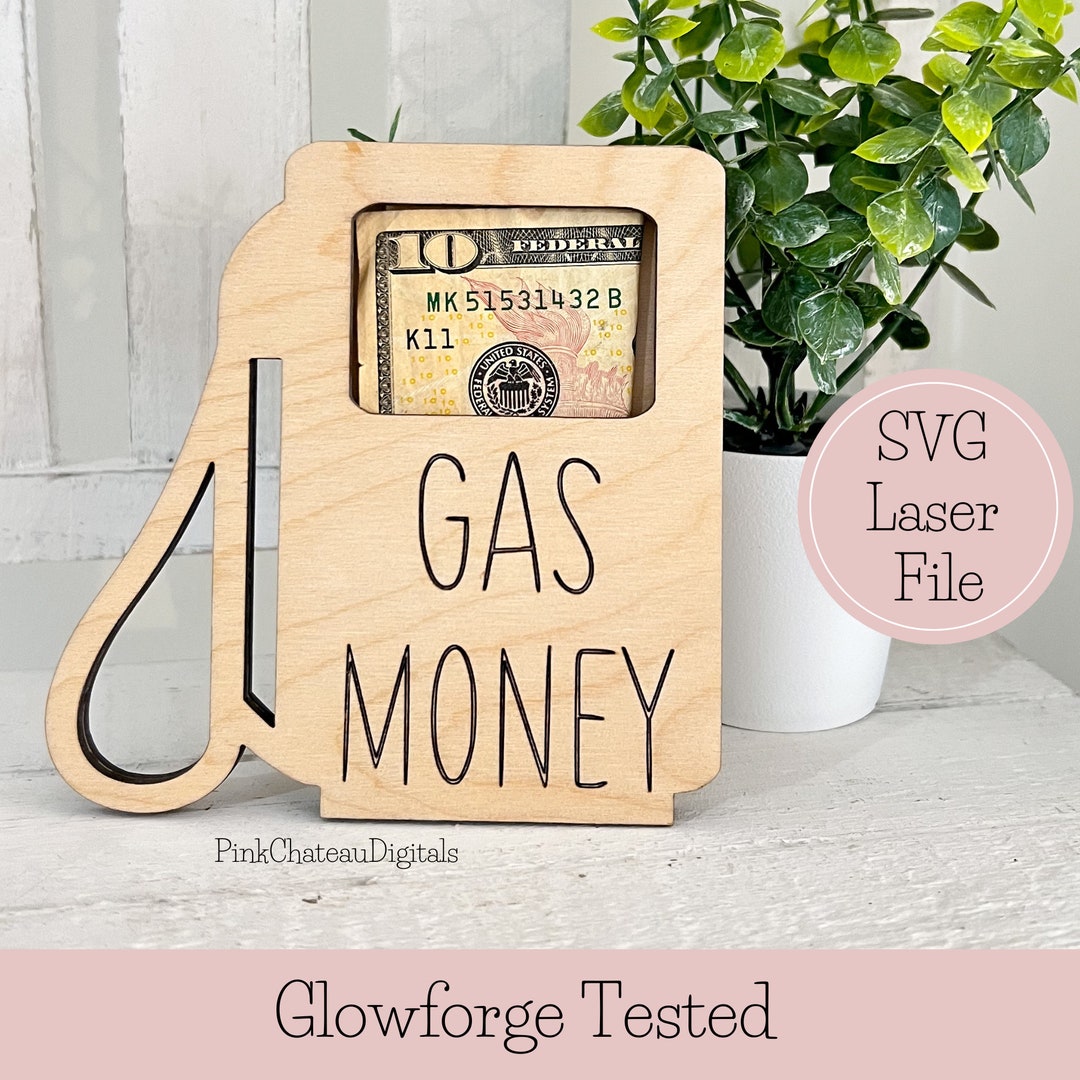 Money Gift Holder SVG Laser File | GAS MONEY | Engraved Cut File ...