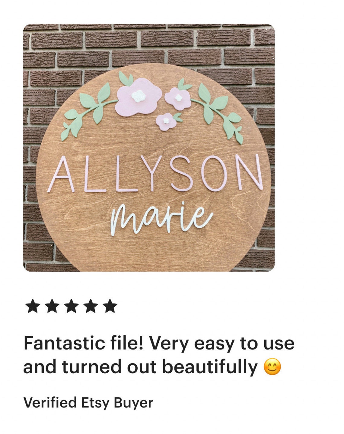 SVG Floral Border for Round Name Sign Laser Cut File | Glowforge Ready ...