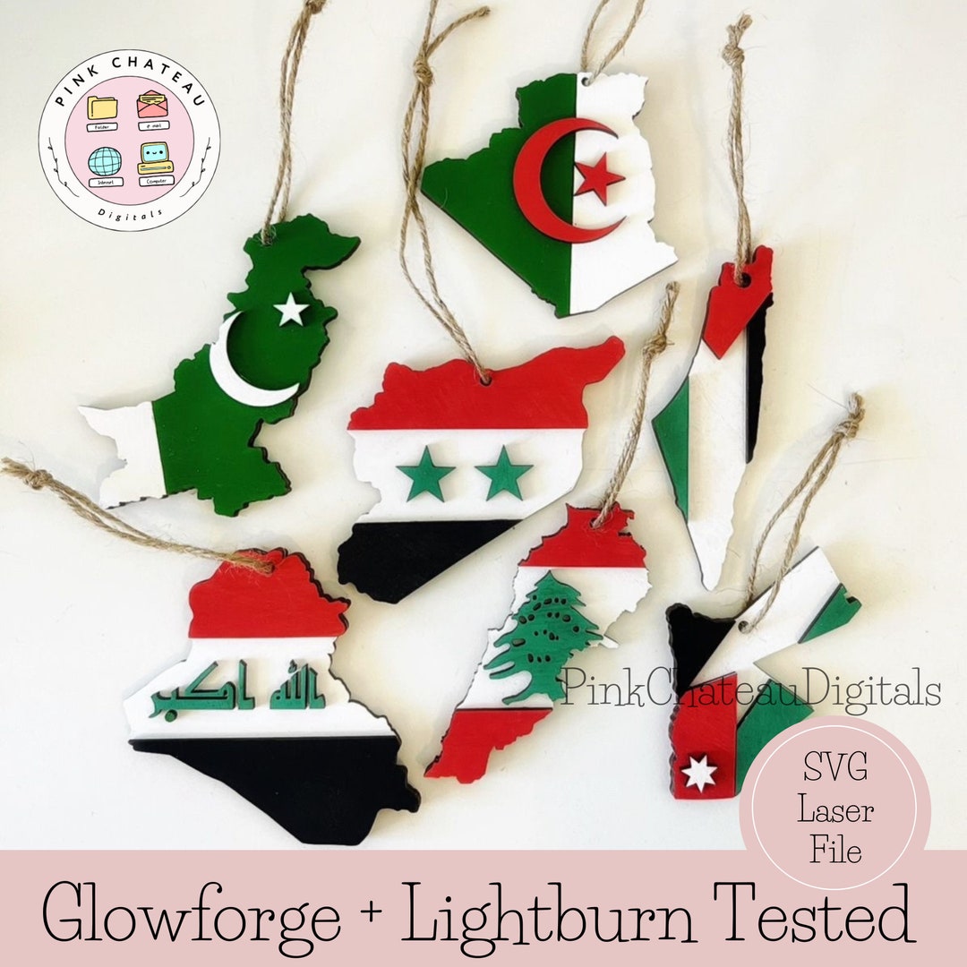 7 Bundle Map Outline Digital File Art SVG Laser Cute File Glowforge and ...