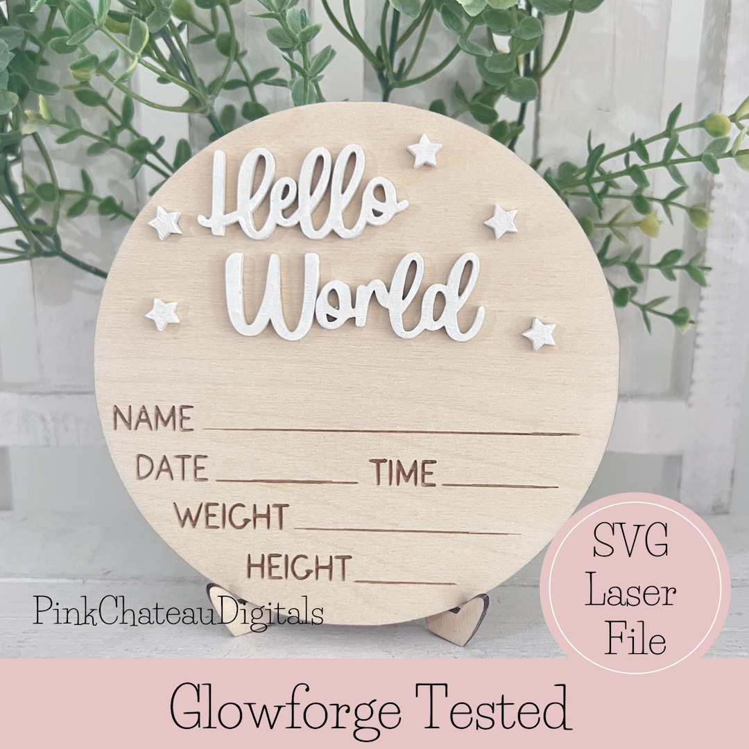 Baby Announcement Baby Laser Cut SVG File | Glowforge & Lightroom ...