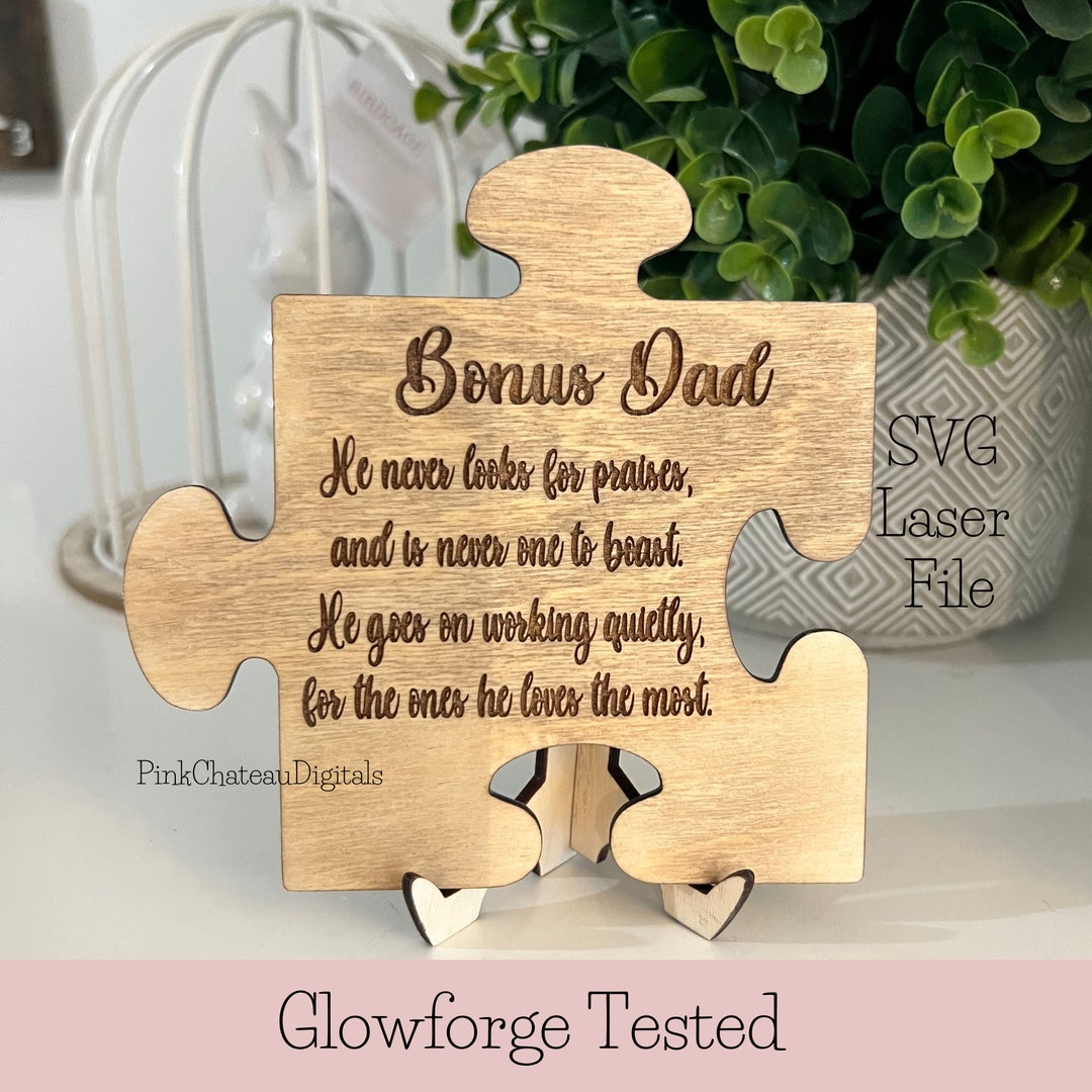 Bonus Dad Fathers Day Puzzle Piece Poem SVG Laser Engraved Cut File ...