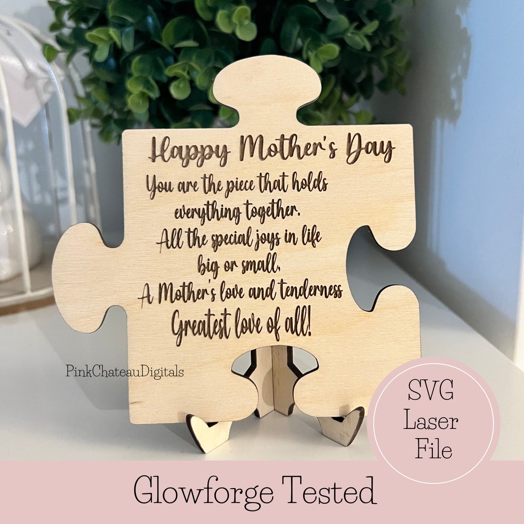 Mothers Day Puzzle Piece Poem SVG Laser Engraved Cut File ...