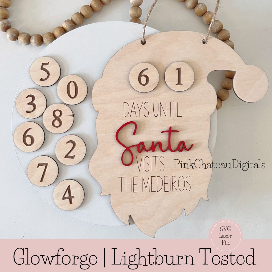 Christmas Countdown - Santa Head SVG Laser Engraved Cut File ...