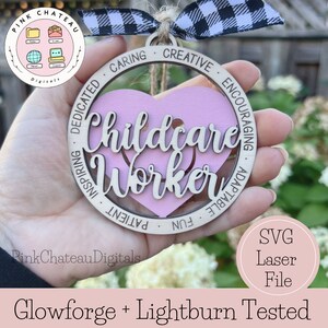 Child Care Worker Ornament SVG Laser Cut File | Daycare Worker ...