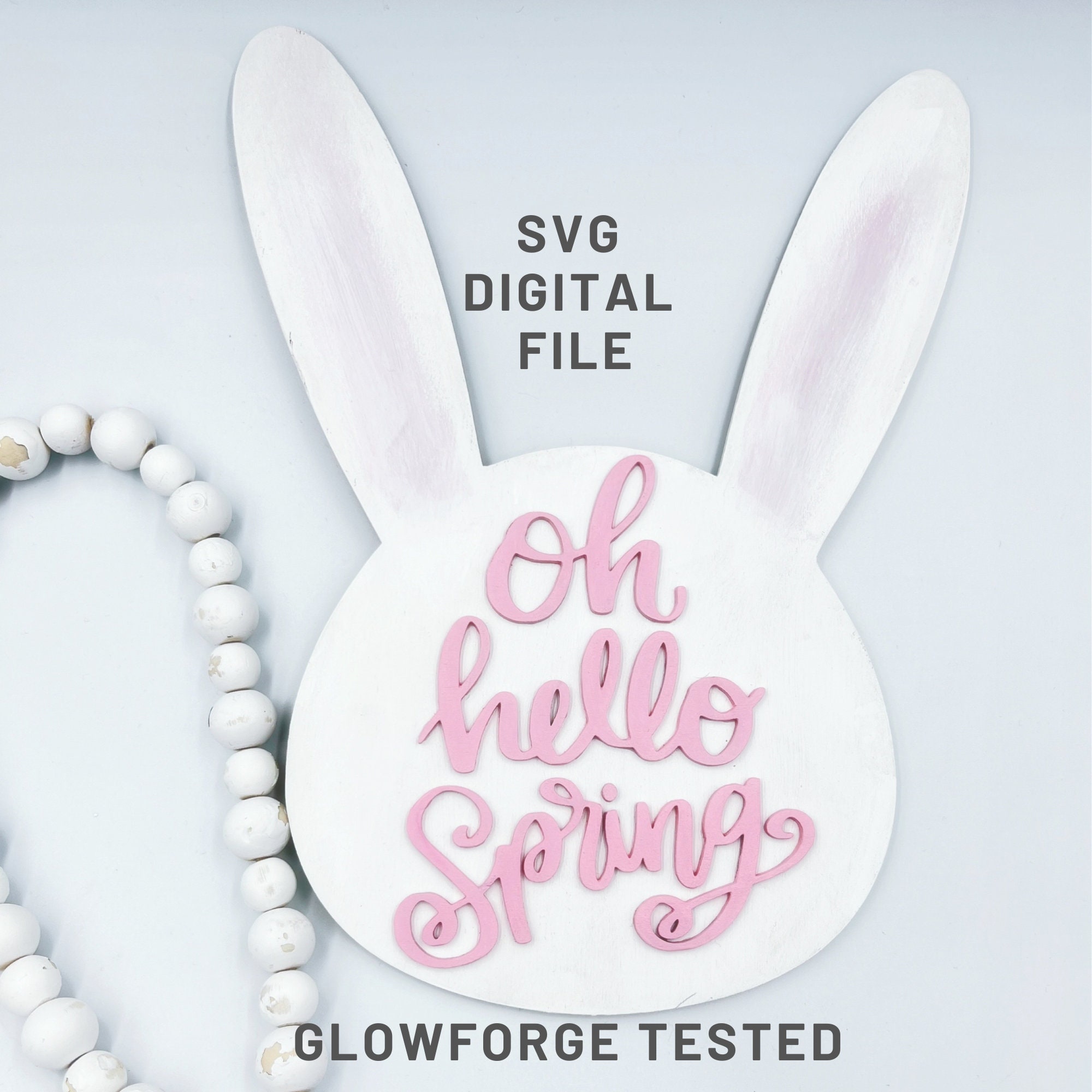 Bunny Head Shape SVG oh HELLO Spring Laser - Etsy Australia