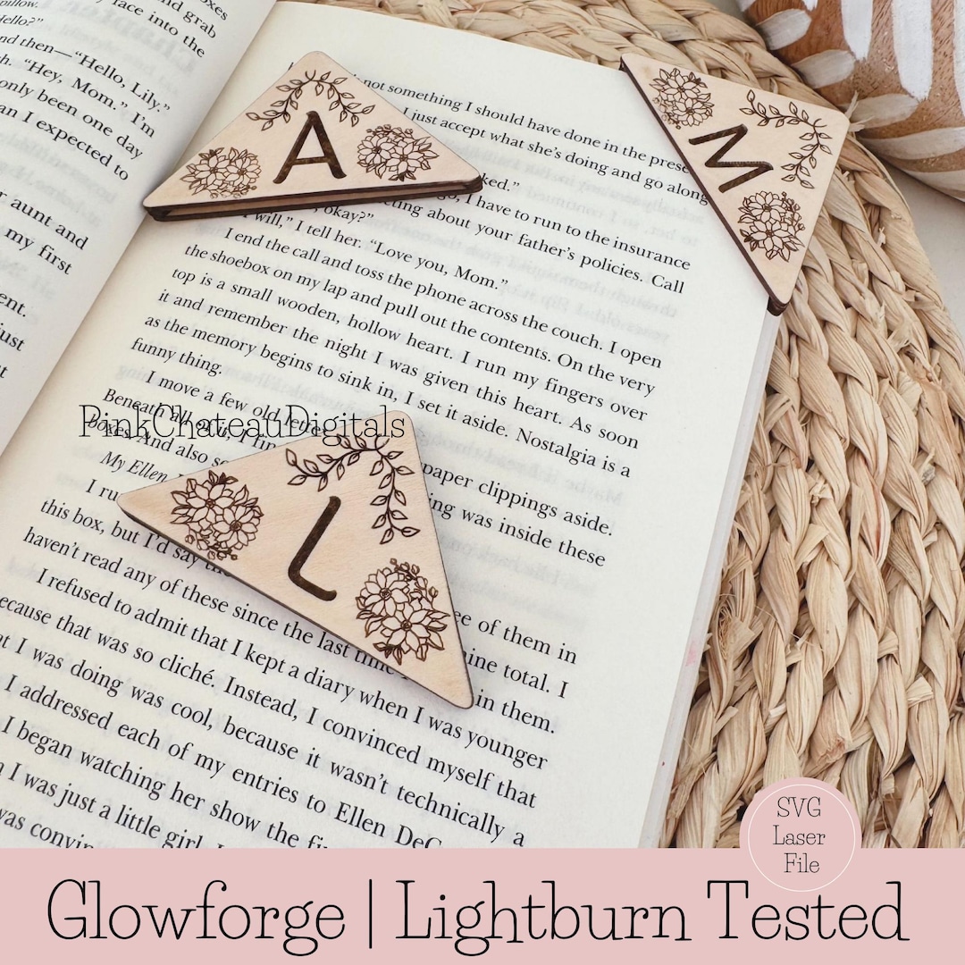 Wood Book Page Marker Saver Corners | SVG Laser Engraved Cut File ...