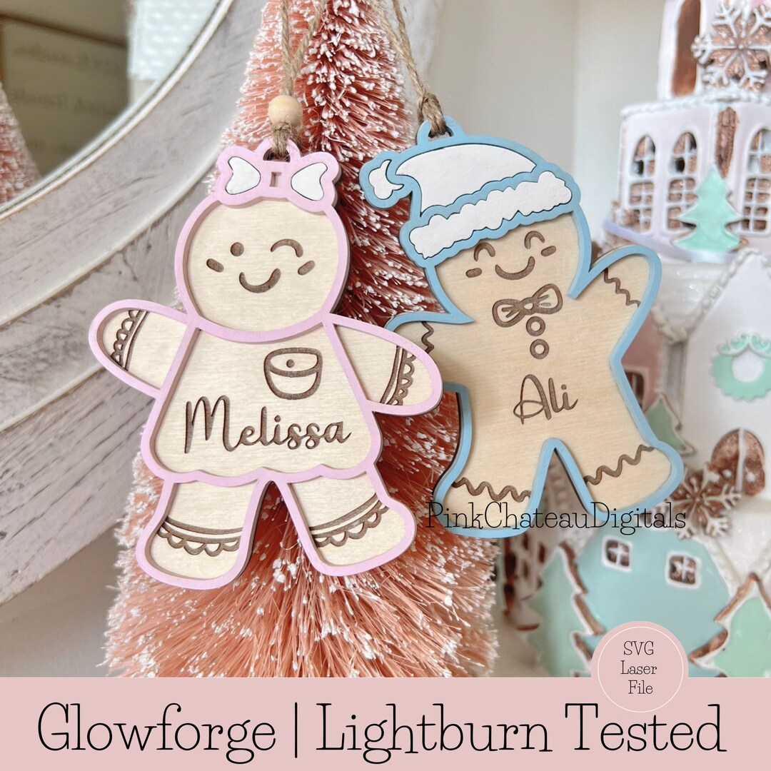 Gingerbread Cookie Ornaments | SVG Laser Engraved Cut File | Wood File ...