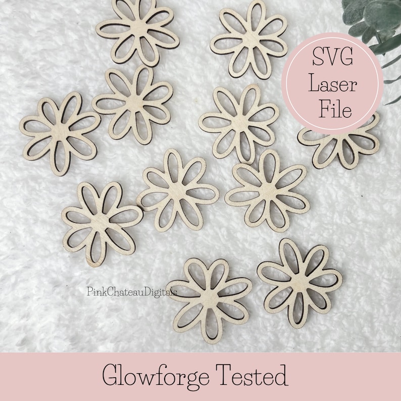 Floral Daisy SVG Accent Laser Cut File Glowforge Ready & - Etsy