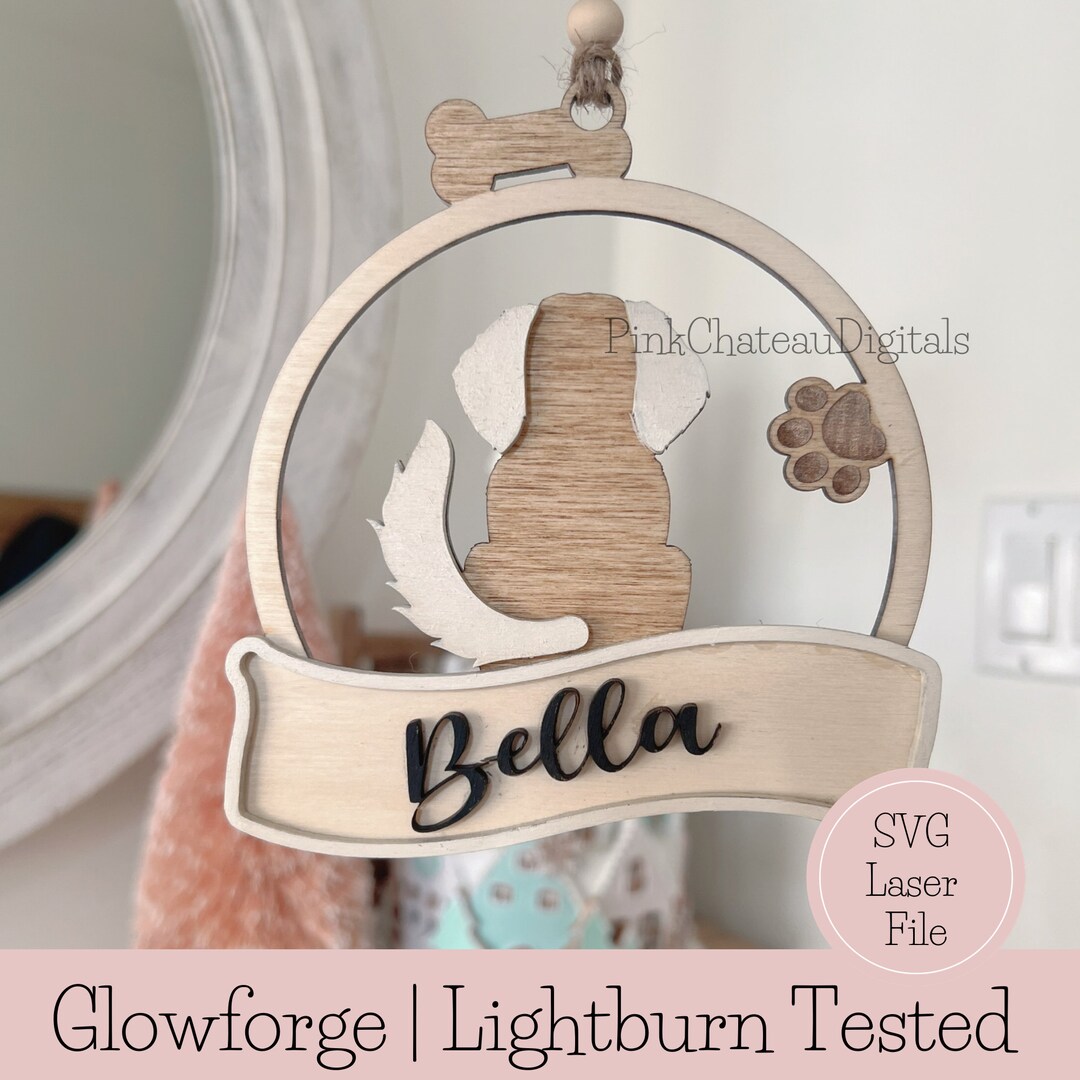 Puppy Dog Pet Ornament | SVG Laser Engraved Cut File | Wood File ...