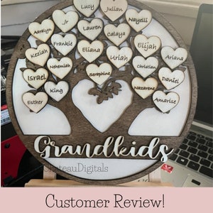 Interchangeable Family Tree SVG Laser Engraved Cut File | Grandkids ...