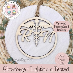 SVG Laser Engraved Digital Cut File | RN Registered Nurse Ornament ...