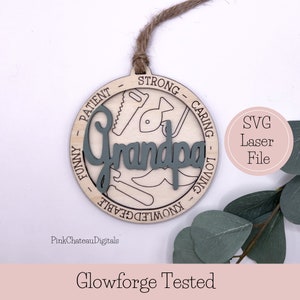 9x Dad Grandpa Bundle Ornament SVG Laser Engraved Cut Files ...