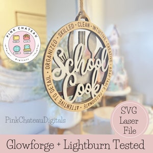 School Cook Ornament SVG Laser Cut File | Glowforge + Lightburn Tested ...