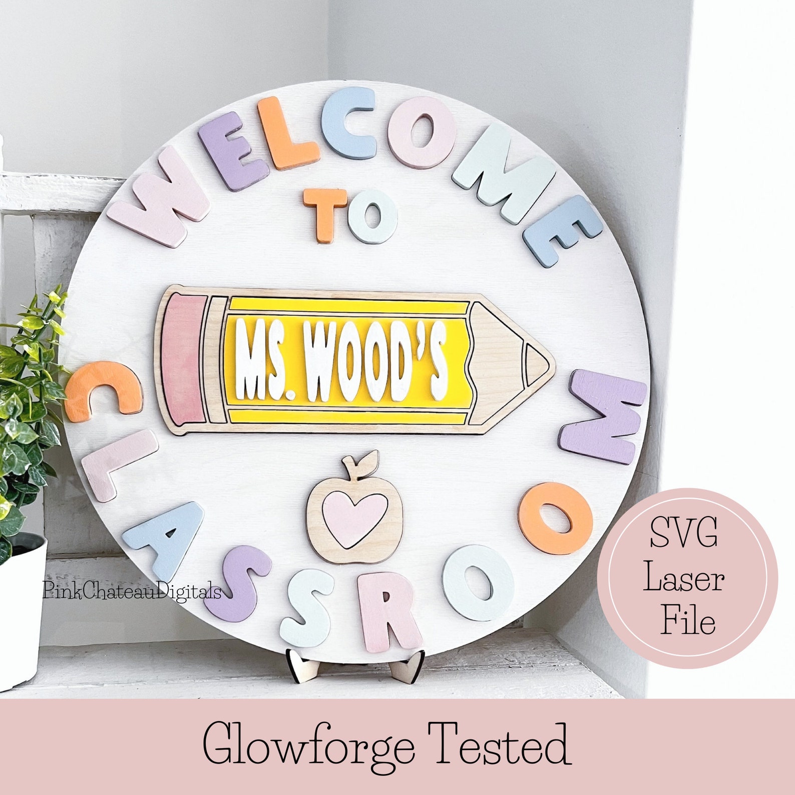 Resizeable Teacher Classroom Welcome Sign | Desk Name Sign SVG Cut File ...