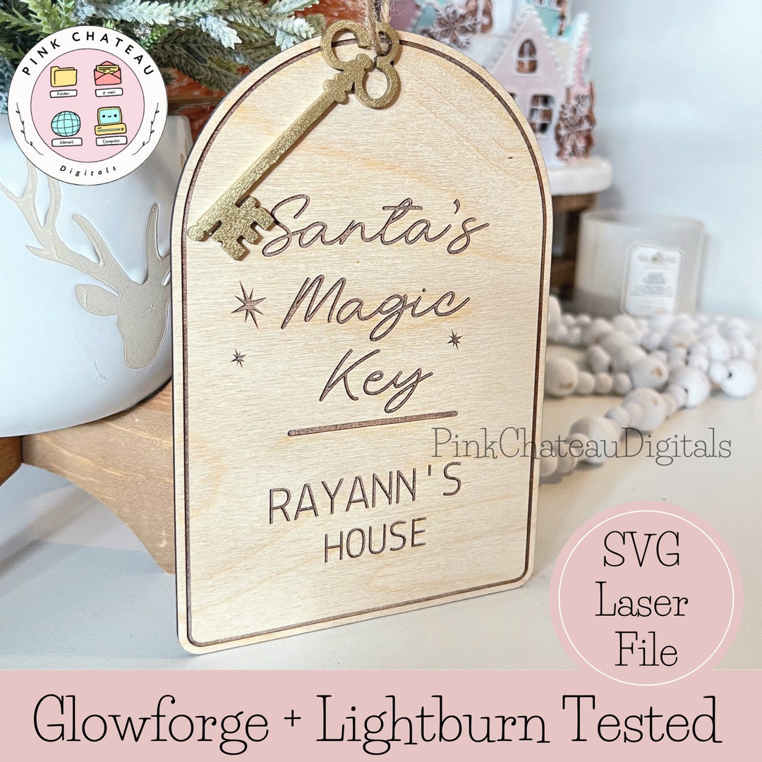 Santa's Magic Key Sign Board Ornament SVG Laser Engraved Cut File ...