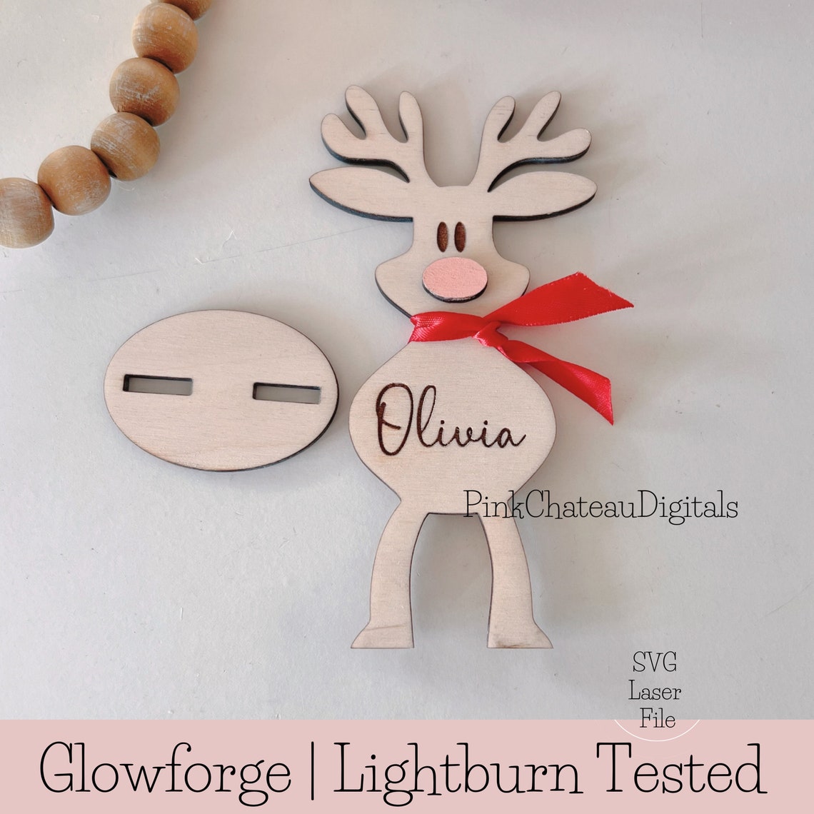 Freestanding Reindeer | Family Names SVG Laser Engraved Cut File ...