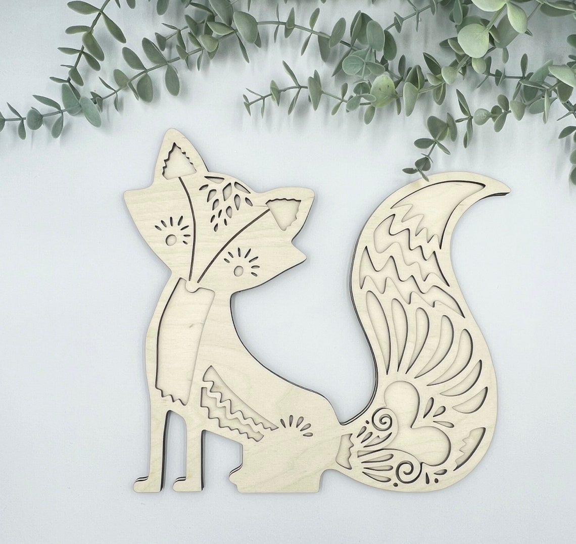 SVG Digital Cut File | Woodland Fox Abstract Animals | Nursery Baby ...