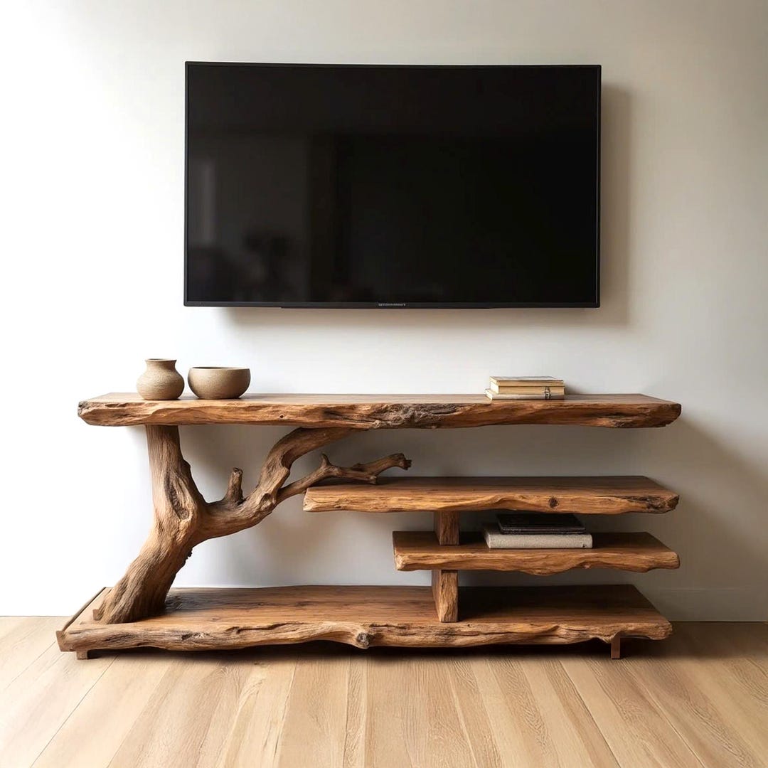 Solid Wood Tv Console Floating Media Storage Cabinet Wall Mount ...