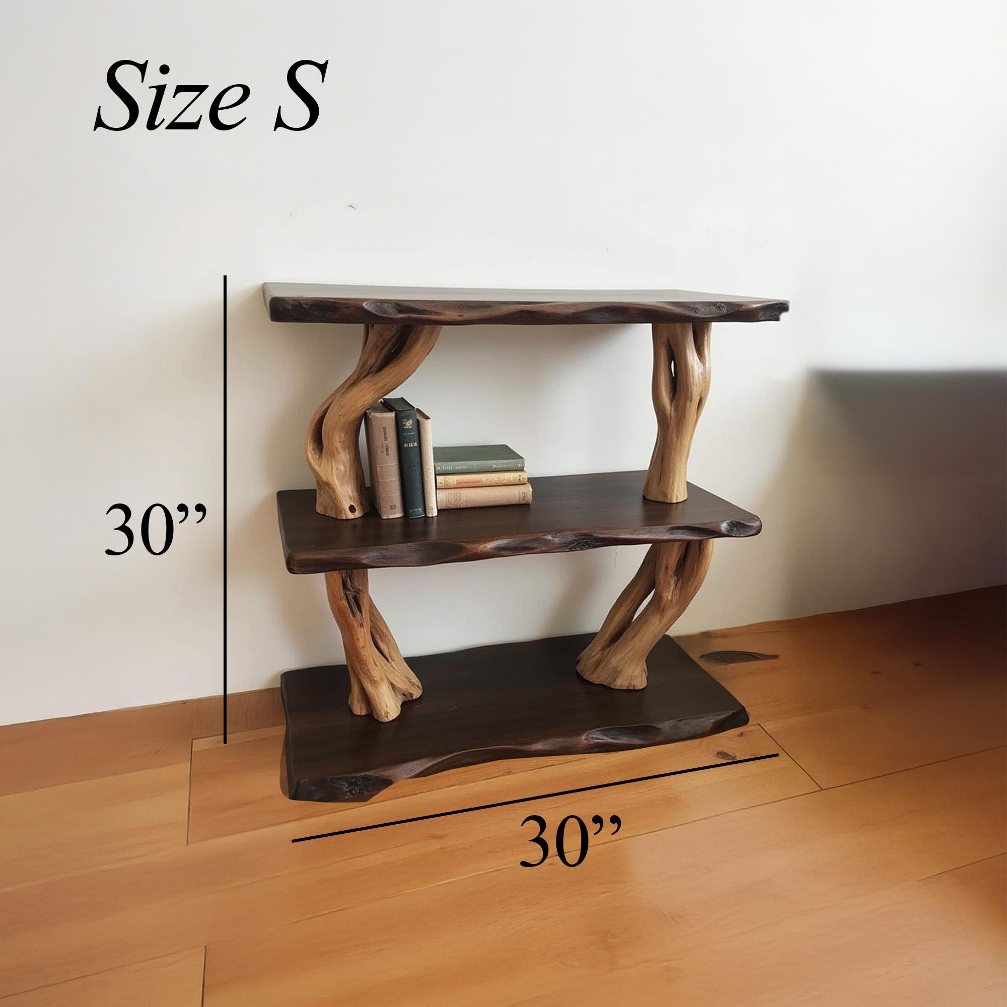 Floor Bookcase Art Free Standing Bookshelf Driftwood Shelf Solid Wood ...