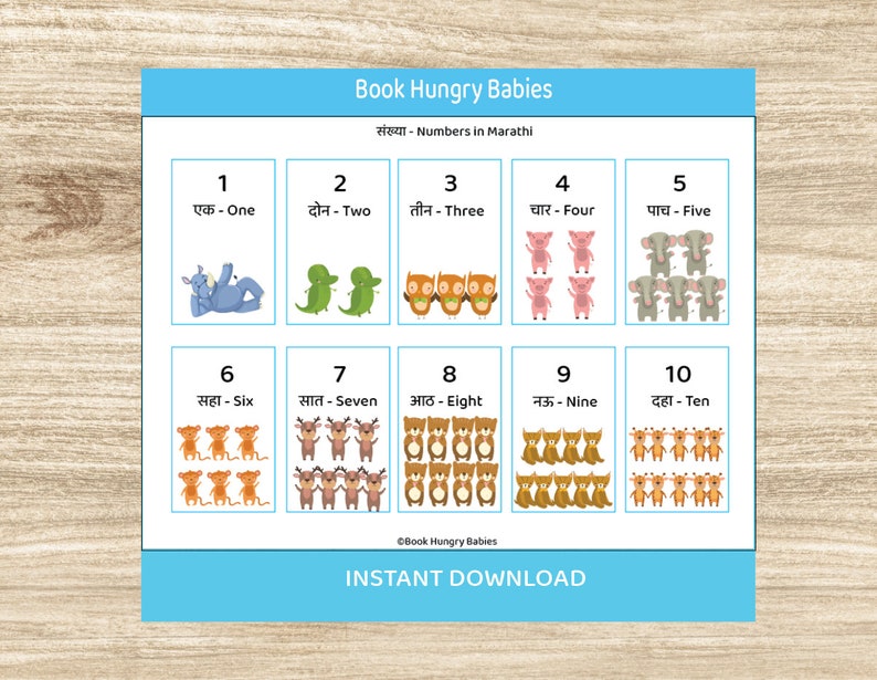 Printable Marathi Learning Binder, Teach Marathi Kids, Toddler Learning ...